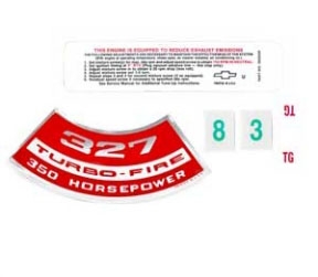Corvette Decal Kit Engine Compartment 350 Hp 68 ( #13698 ) | EC Products