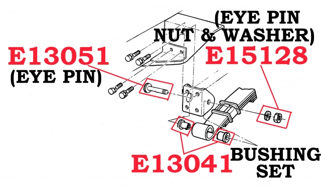 Corvette Nut And Lockwasher Set Rear Leaf Spring Eye Pin 4 Pieces 53 62 ...