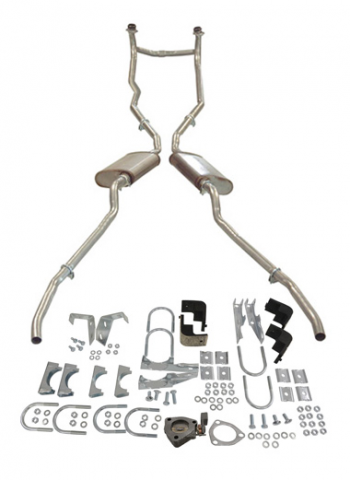 Corvette Exhaust System Deluxe Welded Oval Muffler With Crossover 59 60 ...