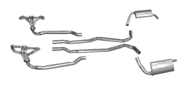 Corvette Exhaust System Aluminized 4 Speed Headers And Stock Mufflers ...