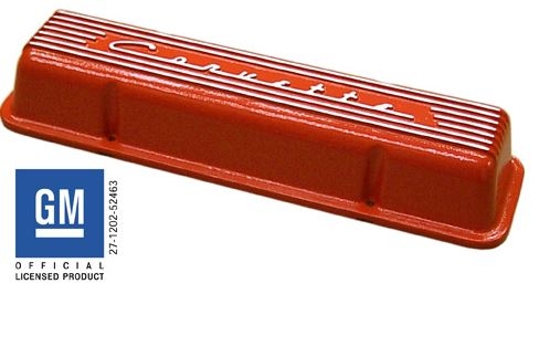 Corvette Cover Valve Orange Powder Coated Aluminum Staggered Bolt Pattern Pair 55 59 ( #E20897 ...