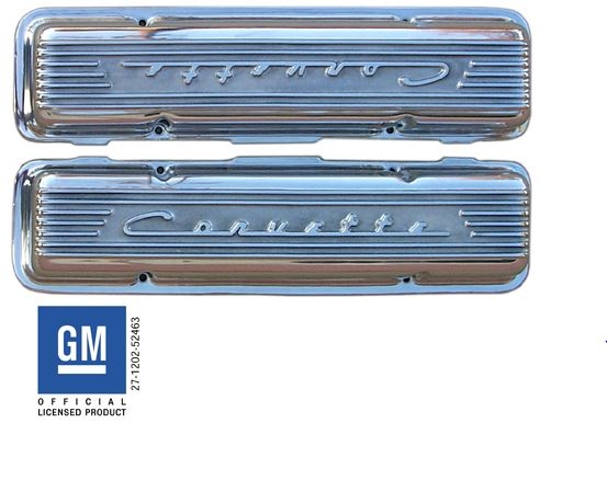 Corvette Cover Valve Polished Aluminum Staggered Bolt Pattern Pair 55 59 ( #E20898 ) | EC Products