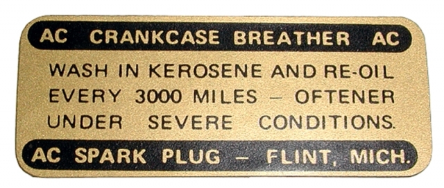 Corvette Decal Oil Cap Cleaning Instructions 58 62 ( #E9567 ) | EC Products